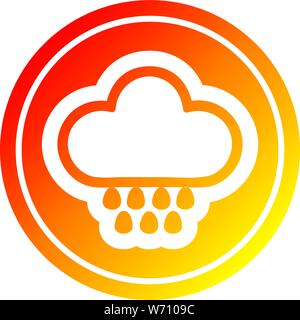 rain cloud circular icon with warm gradient finish Stock Vector Image ...