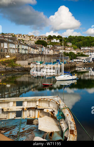 Trawler at Low Tide in Newlyn Harbour Cornwall England United Kingdom ...