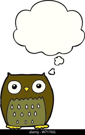 cartoon owl with thought bubble Stock Vector Image & Art - Alamy