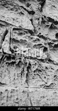 limestone bricks eroded and cracked in Malta, Manoel island Stock Photo ...