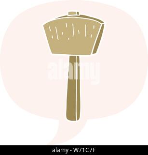 cartoon mallet with speech bubble in comic book style Stock Vector ...