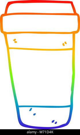 rainbow gradient line drawing of a cup of tea Stock Vector Image & Art ...