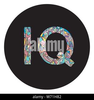 IQ hand drawn sign vector illustration. Intelligence quotient symbol ...
