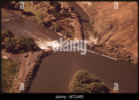 Derby Dam on the Truckee River, viewed from the air, shows the ...
