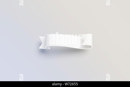 Blank white banderole mock up set, isolated, 3d rendering. Empty ...