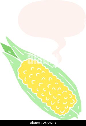 cartoon corn with speech bubble in comic book style Stock Vector Image ...