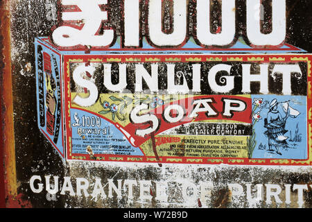 Vintage enamel advertising signs at Bygone Times antiques centre ...