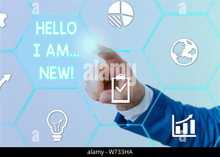 Text sign showing Hello I Am Mrobvious. Business photo text introducing ...