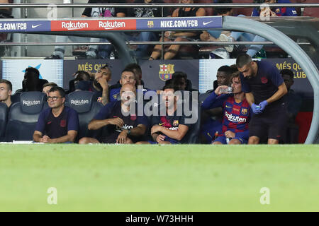 Substitute Bench in Camp Nou, which is a football stadium in Barcelona ...