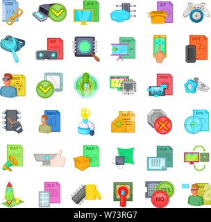 Obtaining information icons set, cartoon style Stock Vector Image & Art ...