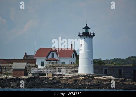 Portsmouth Harbor Lighthouse on the New England coast in New Castle ...
