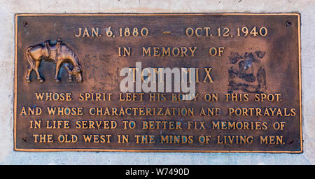 Tom Mix Memorial Stock Photo - Alamy