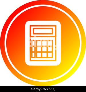 math calculator circular icon with warm gradient finish Stock Vector ...
