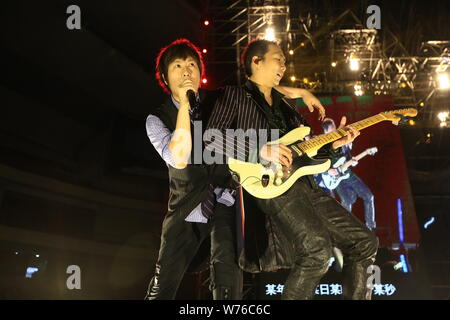 Members of Taiwanese rock band Mayday perform at 'Mayday 2017 Life Tour ...