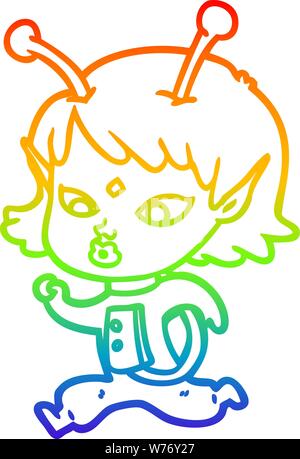 pretty cartoon alien girl running Stock Vector Image & Art - Alamy