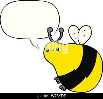 cartoon bee with speech bubble Stock Vector Image & Art - Alamy