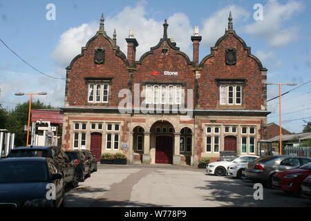 Victorian railway station at Stone, Staffordshire,built in 1849 and now ...