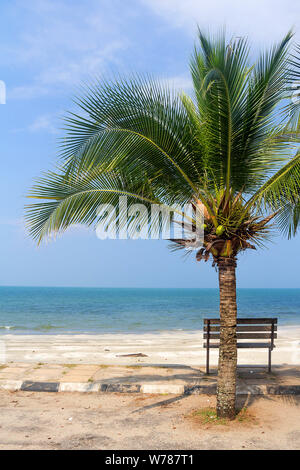 A colorful blue bench near the beach of Swakopmund Namibia Southern ...