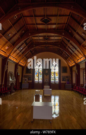 Stained Glass windows inside Lerwick Town Hall in the Shetland Islands ...