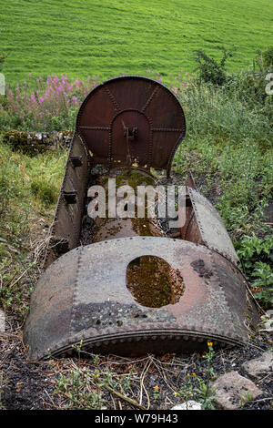 Rusty Derelict Remains of Hopton Wood Engine House,Waggon Boiler on the ...