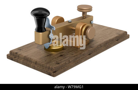 Ancient telegraph, 3D rendering isolated on white background Stock ...