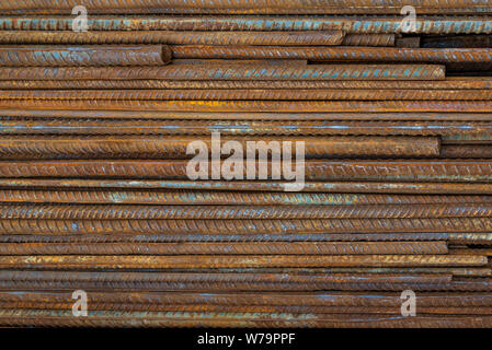 Steel bar for construction. iron rust metal Stock Photo - Alamy