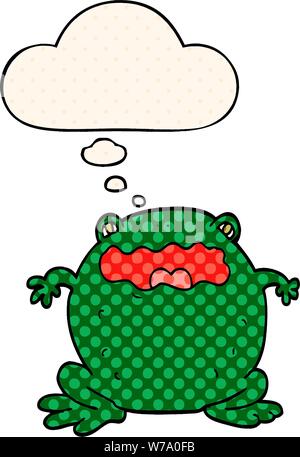 cartoon toad with thought bubble in comic book style Stock Vector Image ...