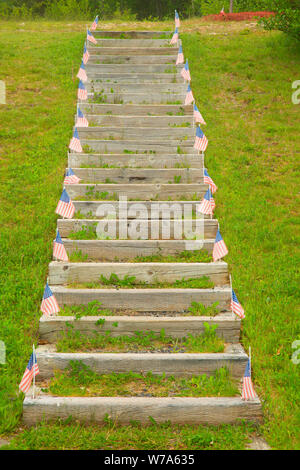 Memorial stairs with American flags, Silent Witness Memorial, Gander ...