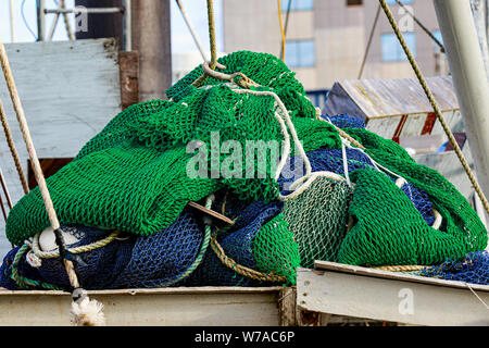 Shrimp Boat Trawling With Nets Stock Photo - Alamy