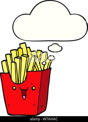 cartoon box of fries with thought bubble Stock Vector Image & Art - Alamy