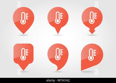 Thermometer Cold outline pin map icon. Map pointer. Map markers ...
