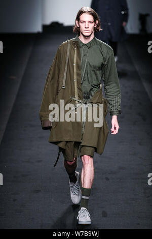 SHANGHAI, CHINA - OCTOBER 12, 2018 - C.J. Liao brand backstage during ...