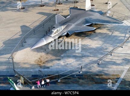 The life-size model of the J-20 stealth fighter aircraft of Chinese PLA ...