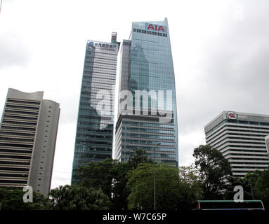 --FILE--A logo of AIA is seen on a building in Hong Kong, China, 17 ...