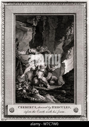 Cerberus, chained by Hercules, infects the Earth with his foam ...