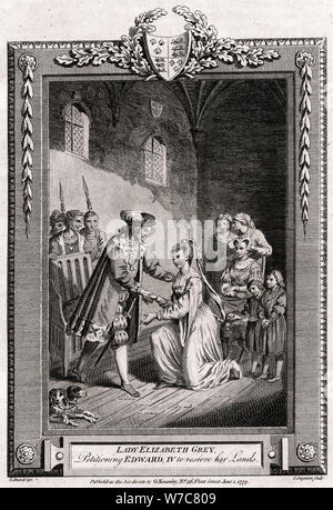 Elizabeth Woodville, Lady Elizabeth Grey, petitioning the Yorkist King ...