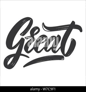 Hand drawn great job lettering Vector illustration Stock Vector Image ...