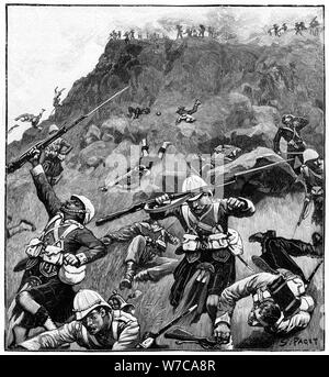 Highlanders in retreat at the Battle of Majuba Hill, 27 February 1881 ...
