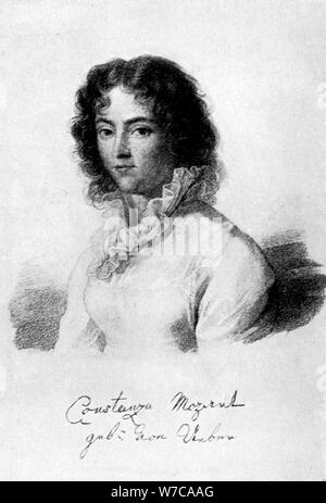 Wolfgang Amadeus Mozart with his wife Constanze. Austrian composer ...
