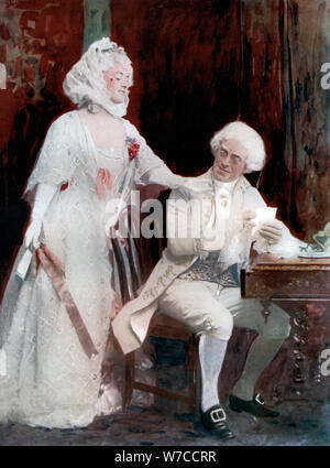 Winifred Emery as Lady Teazle and Cyril Maude as Sir Peter Teazle in ...