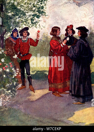 Choosing The Red and White Roses in the Temple Garden, 1910. By Henry ...