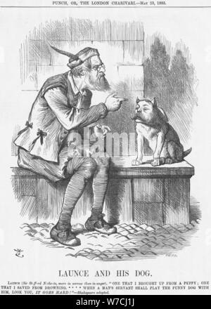 Cartoon, Launce and His Dog (Northcote and Churchill Stock Photo - Alamy