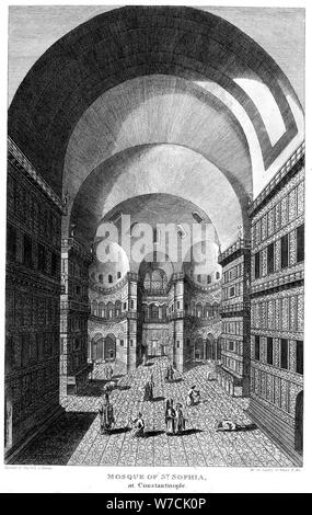Mosque of St. Sophia, at Constantinople. Interior. Istanbul Turkey 1907 ...