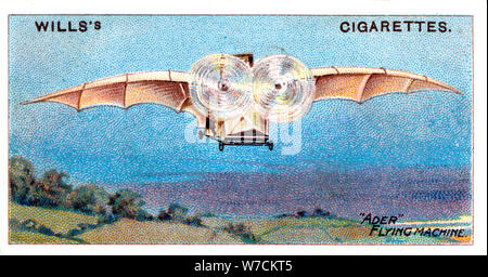 Clement Ader's flying bird 'Eole', the first piloted plane to take off ...