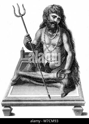 A Yogi meditating. These Hindu philosophers and holy men follow an ...