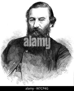 SIR SAMUEL BAKER English explorer in 1873 engraving Stock Photo - Alamy