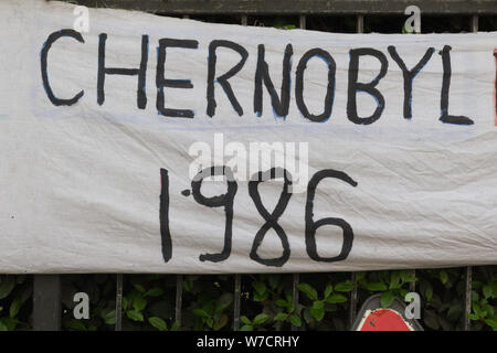 remembering Chernobyl banners 1986 Stock Photo - Alamy