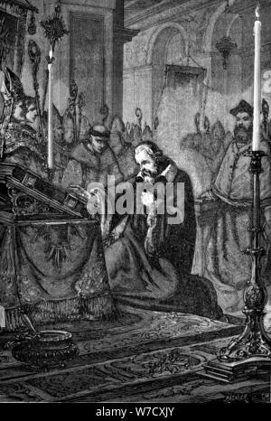 Galileo Galilei, Italian astronomer, recanting his heresy Stock Photo ...