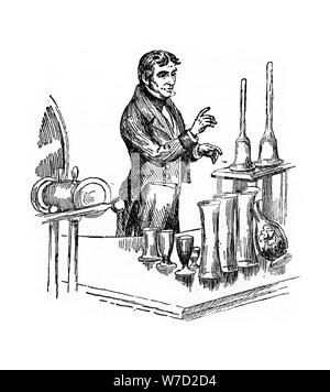 MICHAEL FARADAY lecturing at the Royal Institution in 1855 with Prince ...