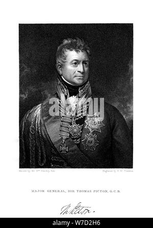Lieutenant General Sir Thomas Picton killed at the Battle of Waterloo ...